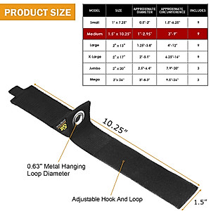 LuBanSir 9 Pack Extension Cord Holder, 10" Hook and Loop Heavy Duty Storage Strap for Cords, Rope, Hose, RV, Boat and Garage Organizers and Storage (Medium)