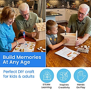 SparkJump Cedar Wood DIY Bird House Kit for Kids and Adults