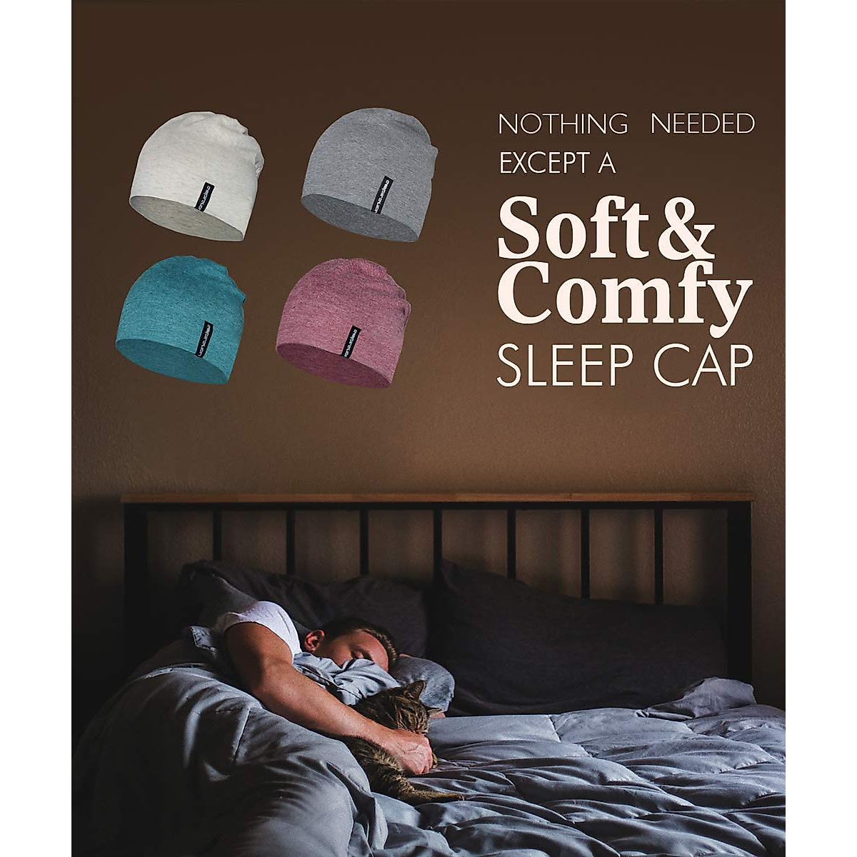 EMPIRELION 9" Multifunctional Lightweight Beanies Hats, Running Skull Cap Helmet Liner Sleep Caps for Men Women (Ruby Wine Mel., 1)