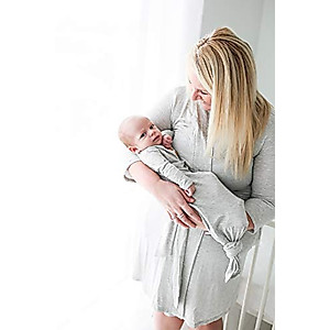 Posh Peanut Infant Gown - Unisex Soft Baby Clothes - Viscose from Bamboo Infant Layette Swaddle Wear- 0-3 Months (Athletic Heather)