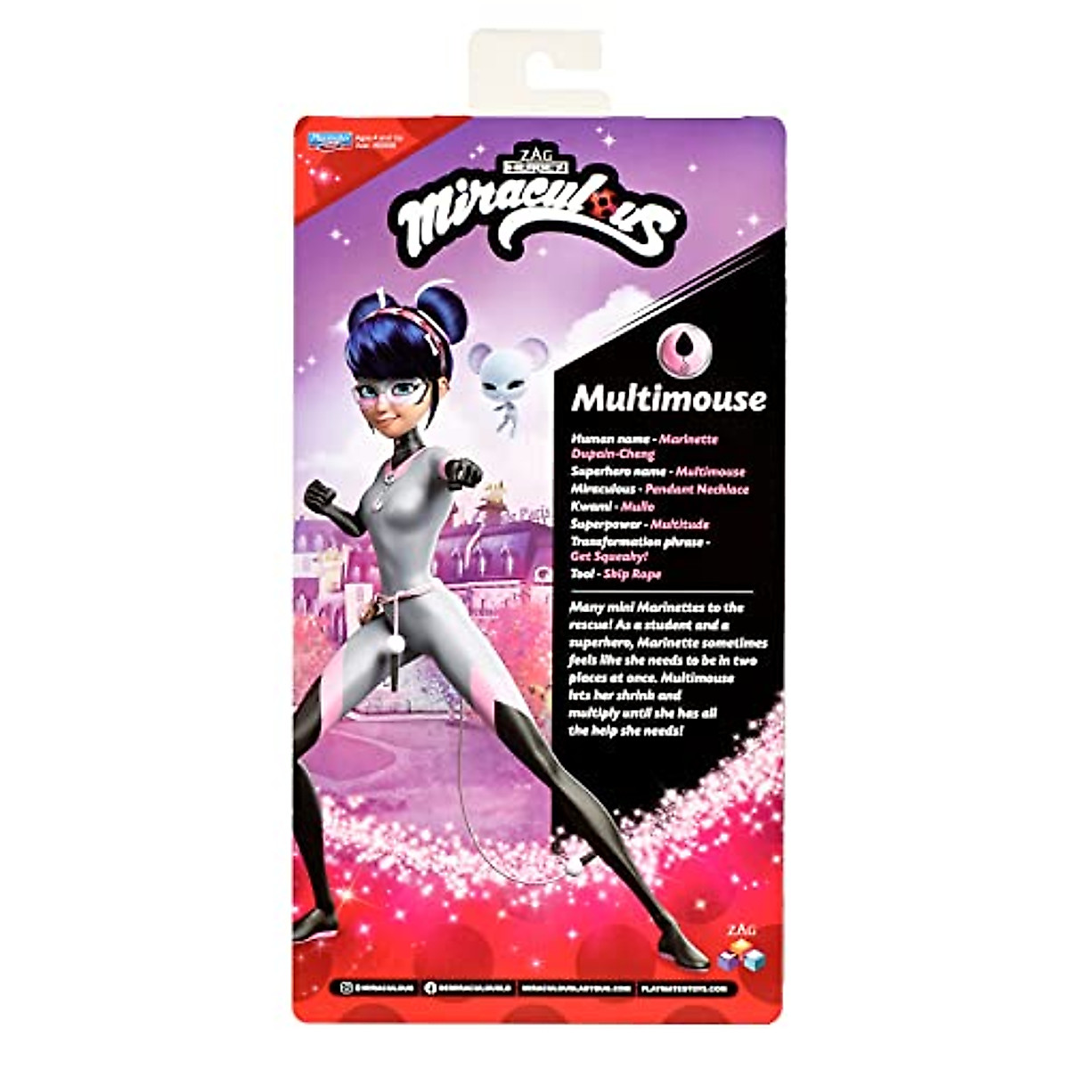 Miraculous Ladybug and Cat Noir Toys Multimouse Fashion Doll | Articulated 26 cm Multimouse Doll with Accessories Kwami | Bandai Dolls