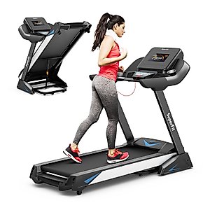 Goplus 4.75HP Folding Treadmill with 15% Auto Incline and APP, Commercial Heavy Duty Superfit Treadmill with 20 Preset Programs, Bluetooth Speaker, Soft Drop System, Pause, Running Machine for Home