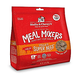 Stella & Chewy’s Freeze Dried Raw Super Beef Meal Mixer – Dog Food Topper for Small & Large Breeds – Grain Free, Protein Rich Recipe – 3.5 oz Bag