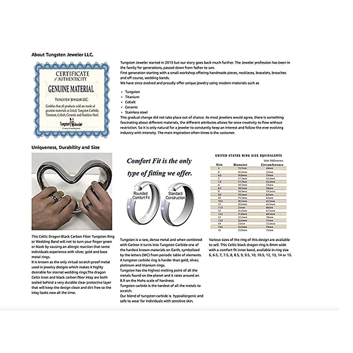 Ring for Men and Ring for Women Swinger Black Ring Set His & Her's Matching 6mm / 8mm Black Brushed Center with Polished Edge Tungsten Carbide Wedding and engagement bridal Band Set