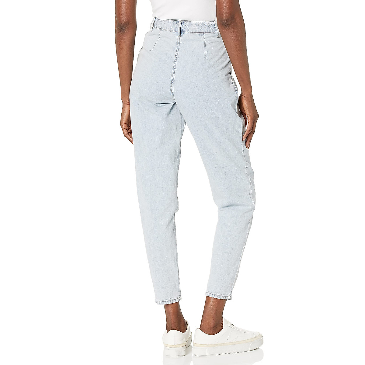 A | X ARMANI EXCHANGE Women's Denim Effect Tapered Pants, Indigo Plain/Jacquard, 8