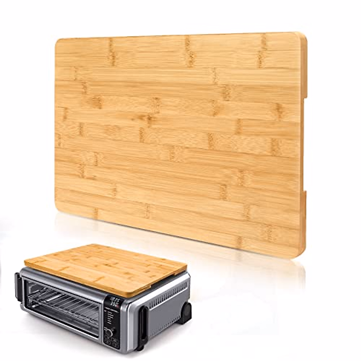 Compatible with Ninja Foodi SP101 SP201 SP301 Cutting Board, Heat Resistant Space Save Board for Ninja SP101/201/301 Dual Heat Air Fryer, Toaster Oven, Protect Cabinets, Bamboo