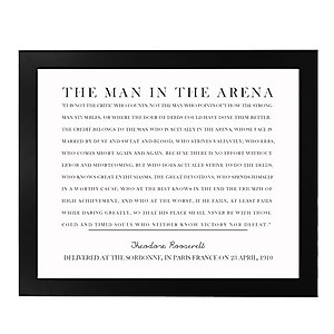 The Man in the Arena - Inspirational quotes Wall Art, Wall Decor Print With T. Roosevelt Quotes Is A Perfect Home Wall Decor For Living Room, Office, or Classroom Wall Décor. Unframed-14 x 11"