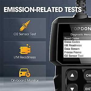 OBD2 Scanner, Code Reader TOPDON AL300 All OBD2 Functions, Vin Retrieval CAN Diagnostic Scan Tool for Check Engine Light, Smog Check, O2 Sensor Test, Mode 6, EVAP Test