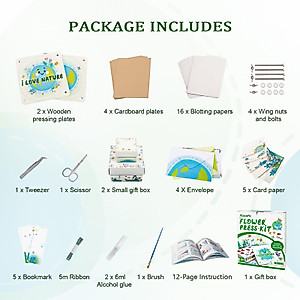 Aboofx Flower Press Kit for Kids 4 Layers 6 x 6 Inch, Recycle Flower Arts and Crafts Kits for Flower Pressing Drying Book, Surprise for Boys and Girls