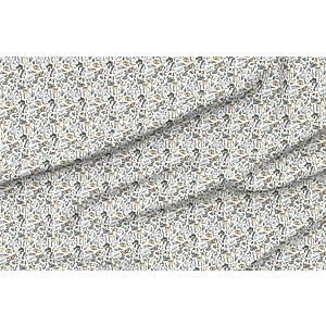 Spoonflower Fabric - Woodland Lullaby White Deer Hedgehog Butterfly Nursery Soft Printed on Petal Signature Cotton Fabric Fat Quarter - Sewing Quilting Apparel Crafts Decor