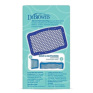 Dr. Brown's Baby Bottle Dishwasher Basket and 100% Silione Dishwasher Bag, for Standard Baby Bottle Parts, Pumps, Pacifiers and More