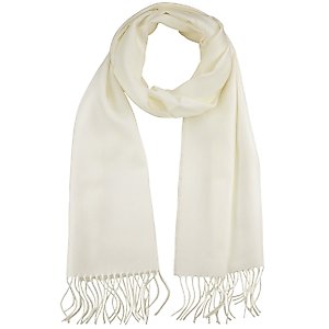 D&Y Unisex Classic Softer Than Cashmere Plain Fringe End Scarf, Off White