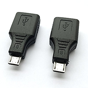USB 2.0 Micro USB Male to USB Female OTG Adapter (2 Pack)