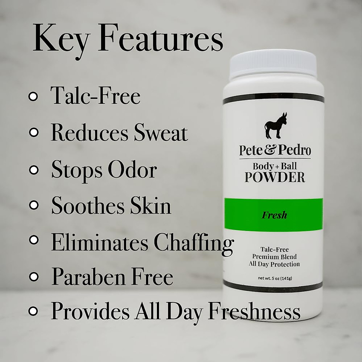 Pete & Pedro BODY & BALL POWDER (Fresh Scent), Talc-Free Men’s Body Powder Deodorant for Men, Sweat Absorbs Blocks Odor, Hygiene for Groin Area, Ideal For Gym & Daily Use | Seen on Shark Tank, 5 oz