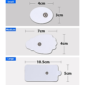 Belifu TENS Unit Electrode Pads Reusable Self-Adhesive Replacement Massage Pads Latex Free, Standard Connection Snap on 3.5mm Cable for Tens EMS Massager