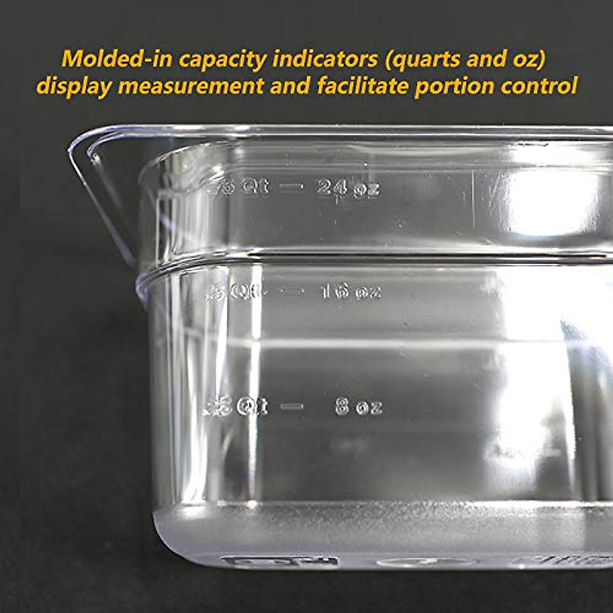 CMI 1/9 Size Polycarbonate Food Pans,4"Deep, GN Pans Clear-Pack of 6