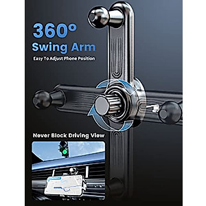 eSamcore Car Vent Phone Mount, Car Phone Holder Mount with Swing Arm Air Vent Clip Car Mount Cell Phone Holder Car for iPhone 12/13 Pro Max & All 4.7" - 6.9" Android Smartphone