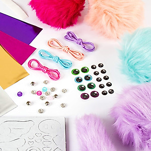 Make It Real DIY Cuddle Mob Kit - Create 4 Adorable Pom Pom Characters with 36 Pieces - All-in-One Arts & Crafts Set for Tweens & Girls - Fun, Skill-Building Craft for Kids Ages 8+ Creative Gift