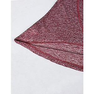 MOQIVGI Workout Shirts for Women Loose Fit Short Sleeve Crew Neck Performance Athletic Clothes Tees Red Large