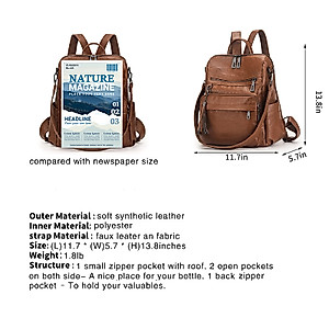 Artwell Backpack Purse for Women Fashion PU Leather Designer Travel Large Ladies Shoulder Bags Tote Tassel Rucksack (Brown)