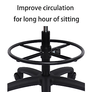 Aaron's Deluxe Polyurethane Drafting Lab Stool Chair, 18'' Adjustable Footring, 10'' Adjustable Height, 450 lb seat Capacity, Heavy Duty, Made and Built to Order here in The United States, Black