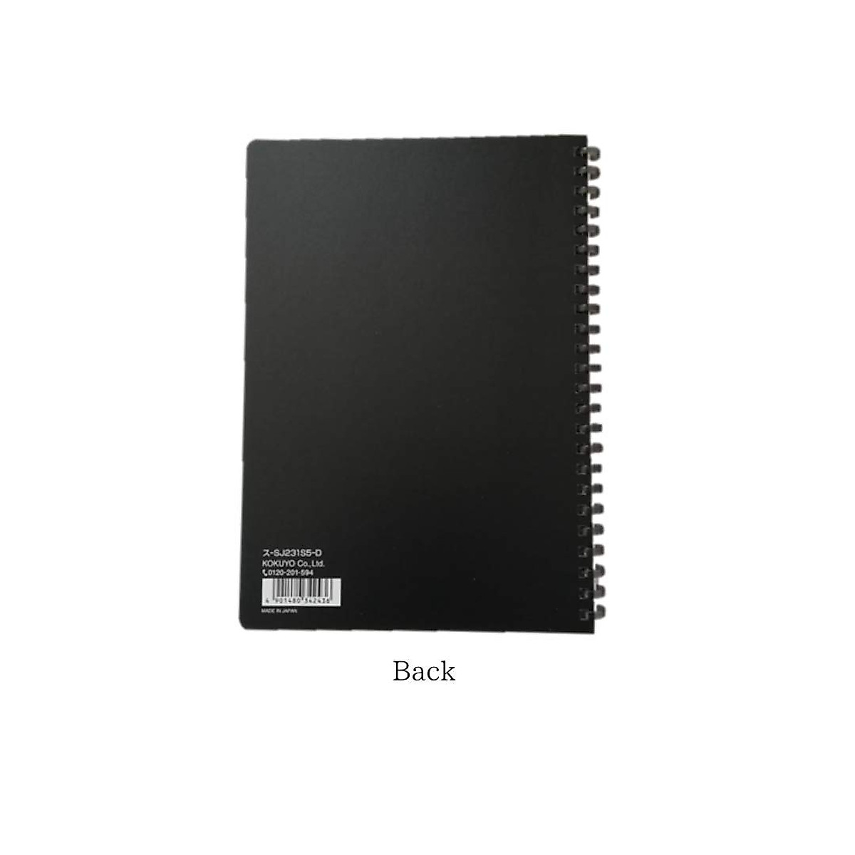Kokuyo. Soft Ring Notebook Biz (Edge Title) A5, 5mm Grid 50 Sheets Black (ス-SJ231S5-D) - 4 Pack