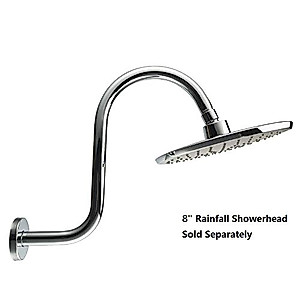Purelux Goose Neck Shower Arm Water Outlet PJ1201 Made of Stainless Steel, Chrome Finish Showerhead Extension