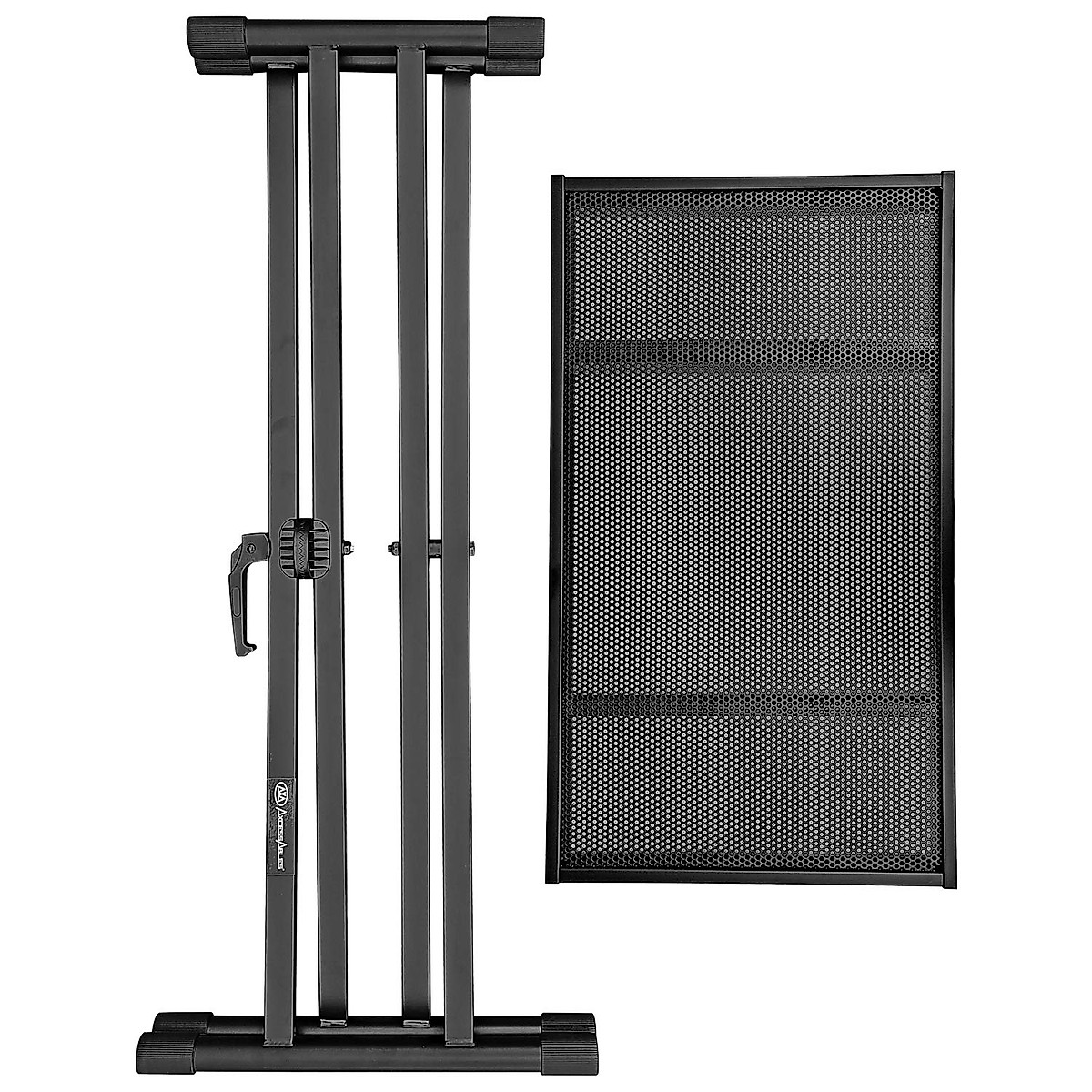 AxcessAbles Lightweight 28x16 Portable DJ Table Stand | DJ booth with Double-X Keyboard Stand | DJ Laptop and Controller Stand | Midi Keyboard Stand | Audio Mixer Stand, DJ Desk, DJ Synth Stand