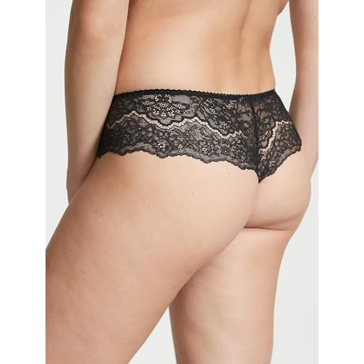 Victoria's Secret Dream Angels Lace Cheekini Panty, Underwear for Women, Black (XXL)