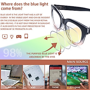 MAEOWN Oprah Style Reading Glasses for Women Blue Light Blocking 6 Pack Computer Readers Fashion Quality Eyeglasses (Multicolor, 1.25, x)