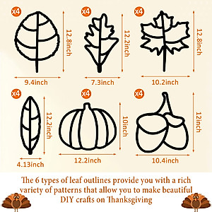 Containlol 24 Pieces Extra Large Thanksgiving Fall Leaf Craft Suncatchers Kit Tissue Arts Autumn Leaves Suncatchers 1600 Tissue Paper Squares 24 PVC Contact Paper with Safety Scissor for DIY Craft