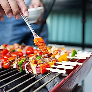 Enenes 200 Pack Bamboo Paddle Picks 6 Inch Natural Bamboo Kebab Skewers for Family Party Kebabs Grilling Accessories