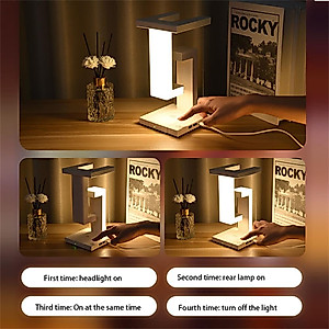 2024 New LED Desk lamp with Wireless Charger, Suspension Style Sensor Cabinet Lamp, Anti-Gravity Small Night Lamp, Wireless USB Charging Bedroom Sleep Light Reading Light Table Lamp1