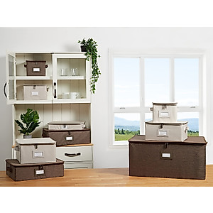 Covermates Platter Serveware Storage Box - Durable Polyester, Dual Zippers, Carrying Handles, ID Window, Kitchen Storage-Beige Heather