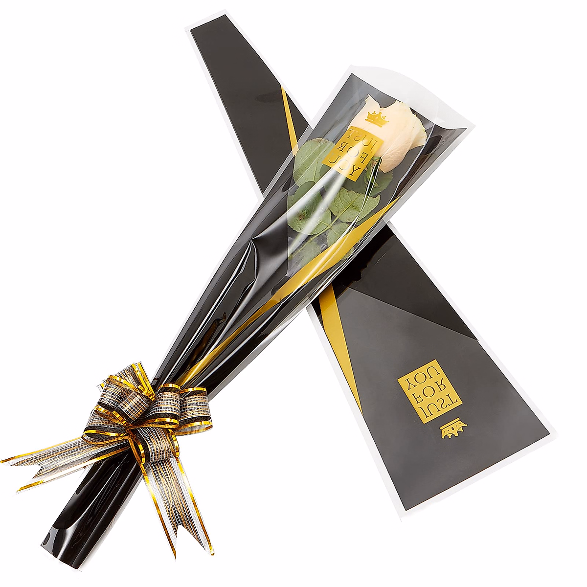 Aylmrice Single Rose Packaging Bag Valentines Day Single Rose Sleeve Flower Bags for Bouquets Wrapping Paper Bouquet Sleeves Envelopes 100Pcs S-Black