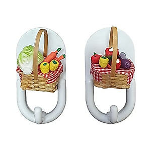 Self-Adhesive Wall Hooks for Hanging Decorative Plastic Hooks | Towel Hooks | Key Hooks , Kitchen , Door and Home Improvement | 2-Pack