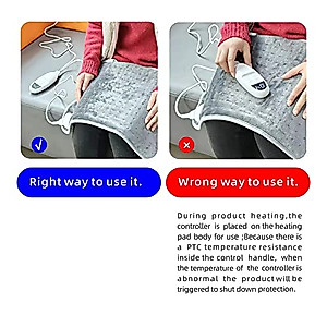 Danamix Heating Pad for Back Pain and Cramp Relief,Extra Large 12" x 24" Size Electric Heating Pad for Shoulder Neck Pain, 6 Temperature Level and 2Timer Settings Auto Shut Off.