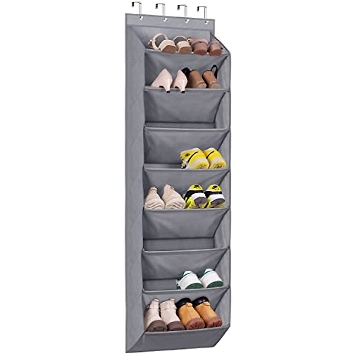 KEETDY Long 3 Tier Shoe Rack for Closet and 8 Pockets Door Shoe Organizer
