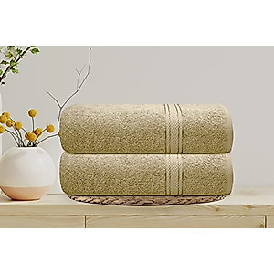 Avalon Towels Large Bath Towels, 30x60 Inches Bath Sheets Towels for Adults Beach Towels Oversized, 4 Pcs Extra Large Bath Towels, Light Weight & Absorbent Quick Dry Towel Oversized Beige Bath Towels