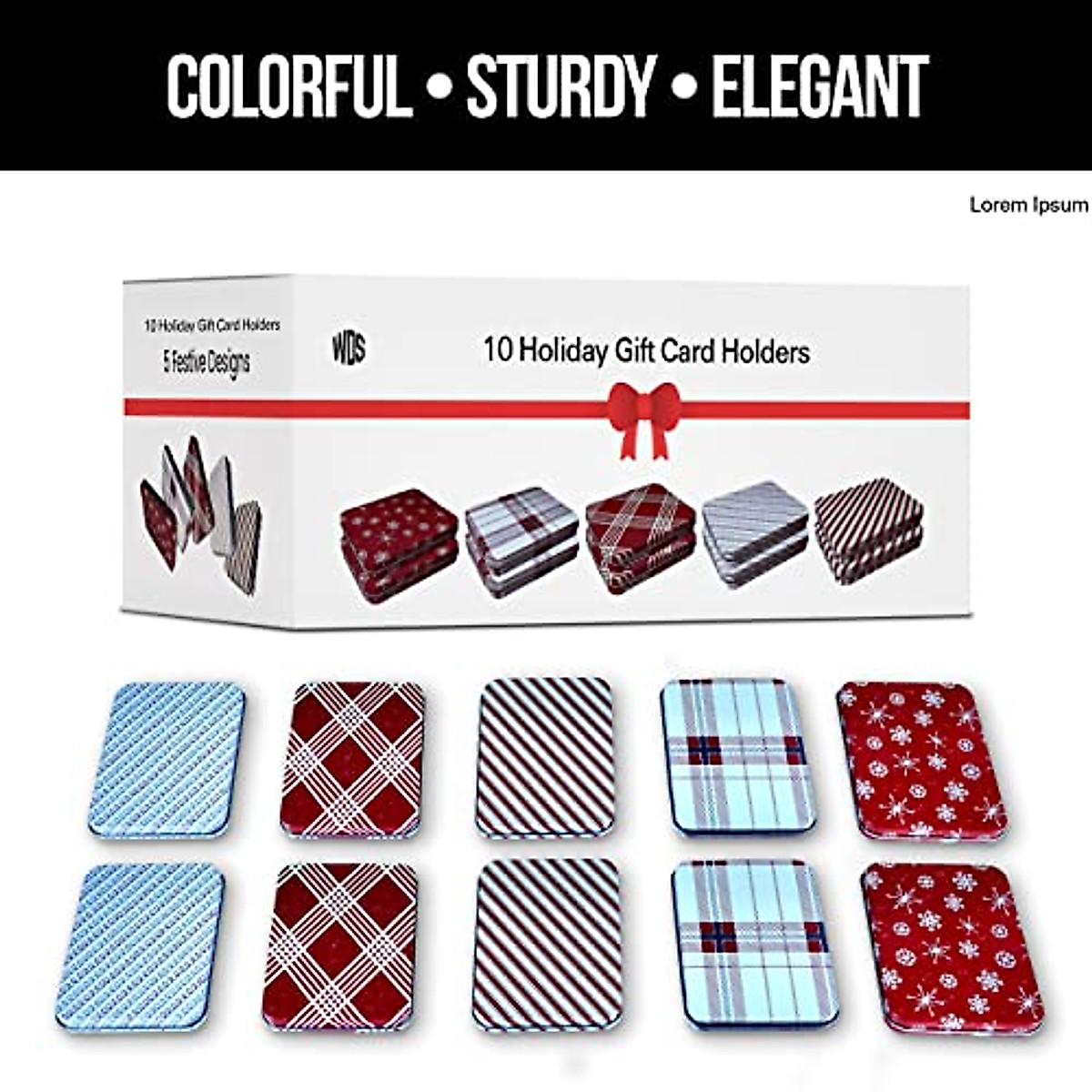 Gift Card Holder Tin Boxes for Christmas - 10 Unique Tins Holders with Lids for Gift Cards & Money - Perfect for Birthday Easter Valentines Any Holiday - Custom Red White Boxed for Easy Gift Giving