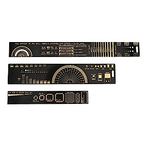 Multifunctional Ruler, 3Type of Set 15/20/25cm 6.3/7.87/10.23 inch PCB Ruler Electronic Engineers Multifunctional Ruler Printed Circuit Board Ruler