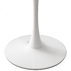 DKLGG 32" Modern Round Dining Table with Printed Marble Table Top, Metal Base Pedestal Table Tulip Table Kitchen Table for 2-4 Person for Small Space Home, End Table Leisure Coffee Table, Marble