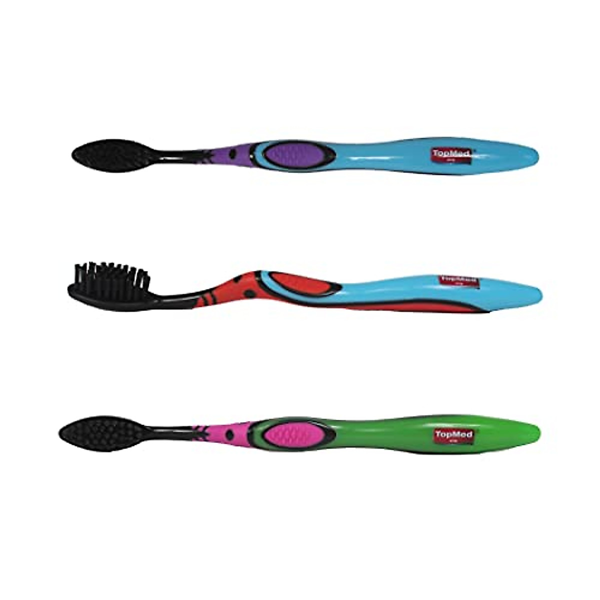 TOPMED ETS Smokers Charcoal Toothbrush Extra Hard (Color May Vary) 1 Count