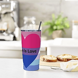 Uniwneds Lgbtq Bisexual Pride Mugs Stainless Steel Tumbler With Lid And Straw 20 Oz Insulated Travel Coffee Mugs Cap Bottle Gifts For Women Men