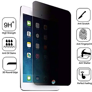 [BISEN] Fit For iPad Air (2019), iPad Air 3, iPad Pro 10.5 Privacy Screen Protector Tempered Glass, Anti-Spy Screen, Anti-Scratch, Anti-Shock