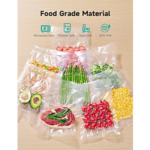 HiCOZY Vacuum Sealer Bags 100 Count 8”x12” for Food Storage, Pre-Cut BPA Free Bag for Meal Prep or Sous Vide Cooking, Safe to Microwave, Dishwasher, Boil, or Freeze