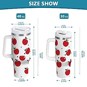 Cute Fruit Stainless Steel Vacuum Insulated Tumbler with Straw and Handle for Water, Insulated Tumbler Cups 30 OZ / 0.89 L