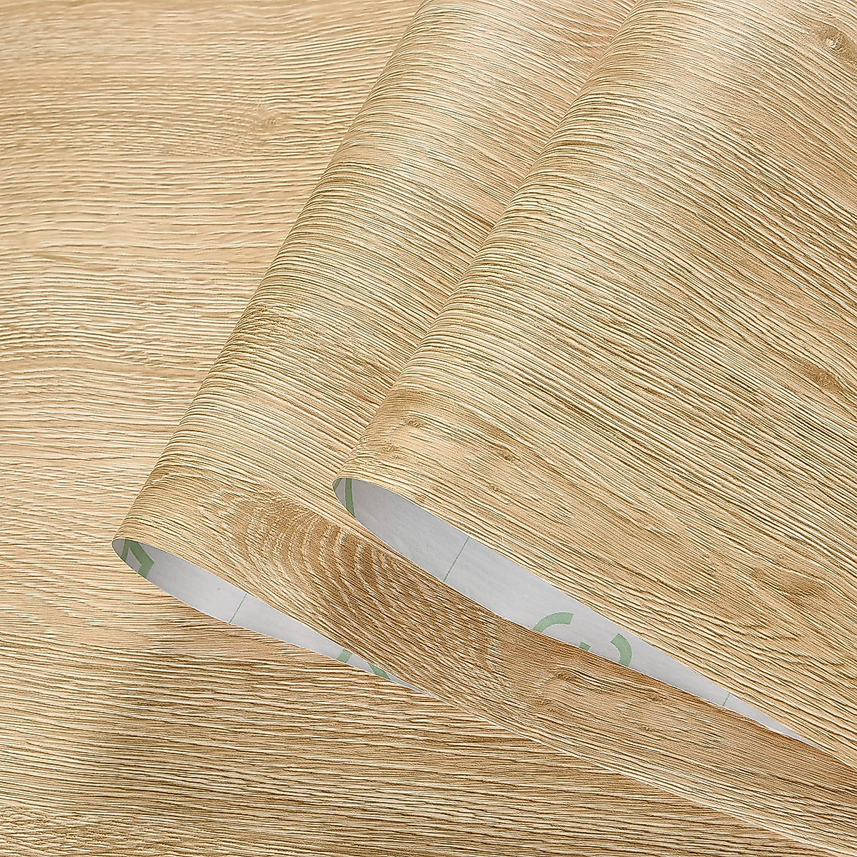 Haimin Wallpaper Wood Contact Paper Peel and Stick Self-Adhesive and Removable Paper for Cabinet Wall Furniture Countertop Kitchen Room Wood Grain Shelf Liners (Yellow Oak, 24" X 393")