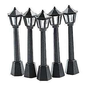 BESPORTBLE 6pcs Mini Street Light Model Solar Lamp Post Lights Outdoor Pathway Lantern Post Doll House Fairy Garden Decorations Accessories