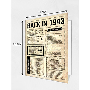 Smnwinsl 81st Birthday Cards for Grandma Grandpa,81st Birthday Decorations for Men Women,81st Birthday Gifts for Dad Mom,81st Birthday Cards for Friend,1943 Birthday Cards for Husband Wife